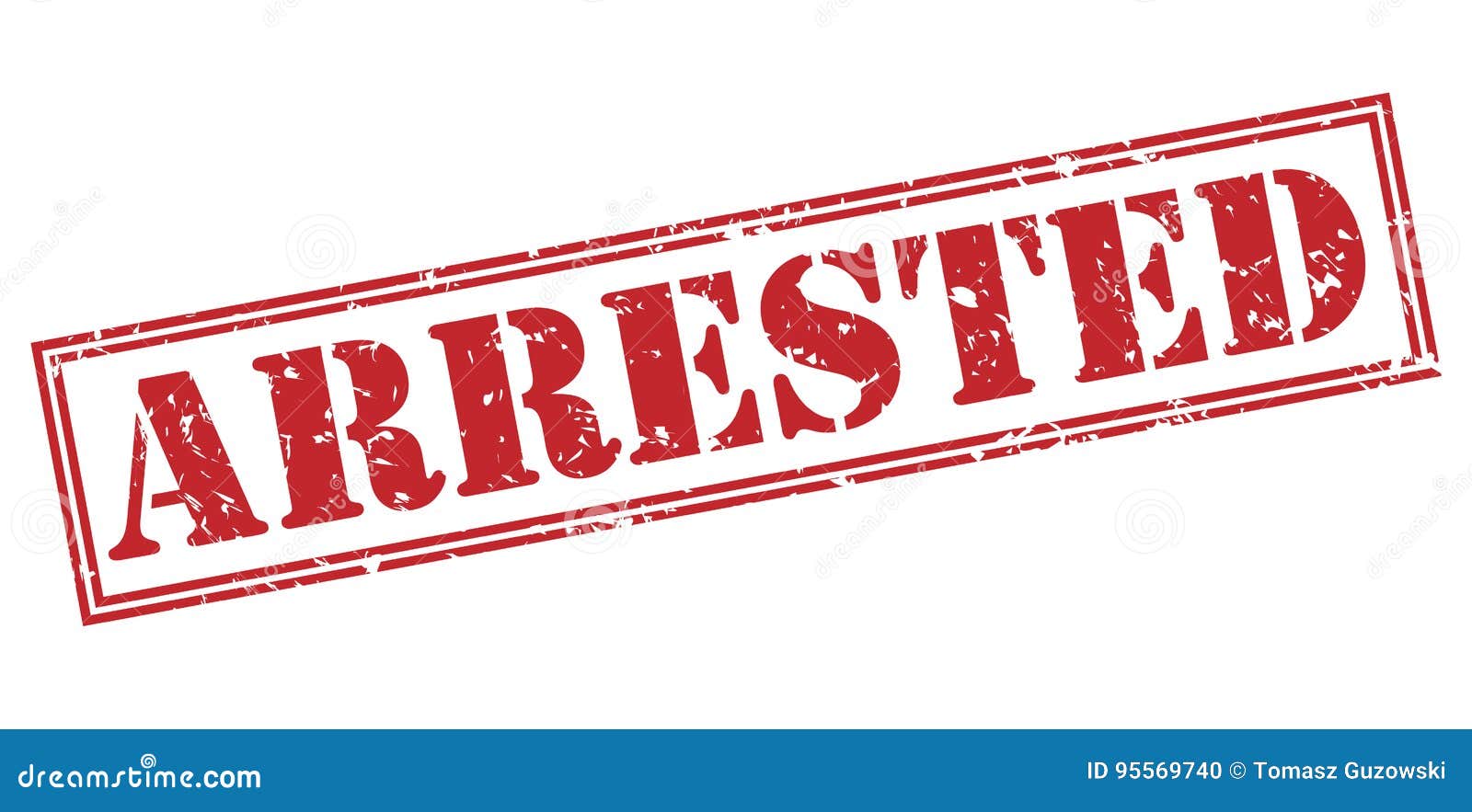 Arrested stamp stock illustration. Illustration of white - 95569740