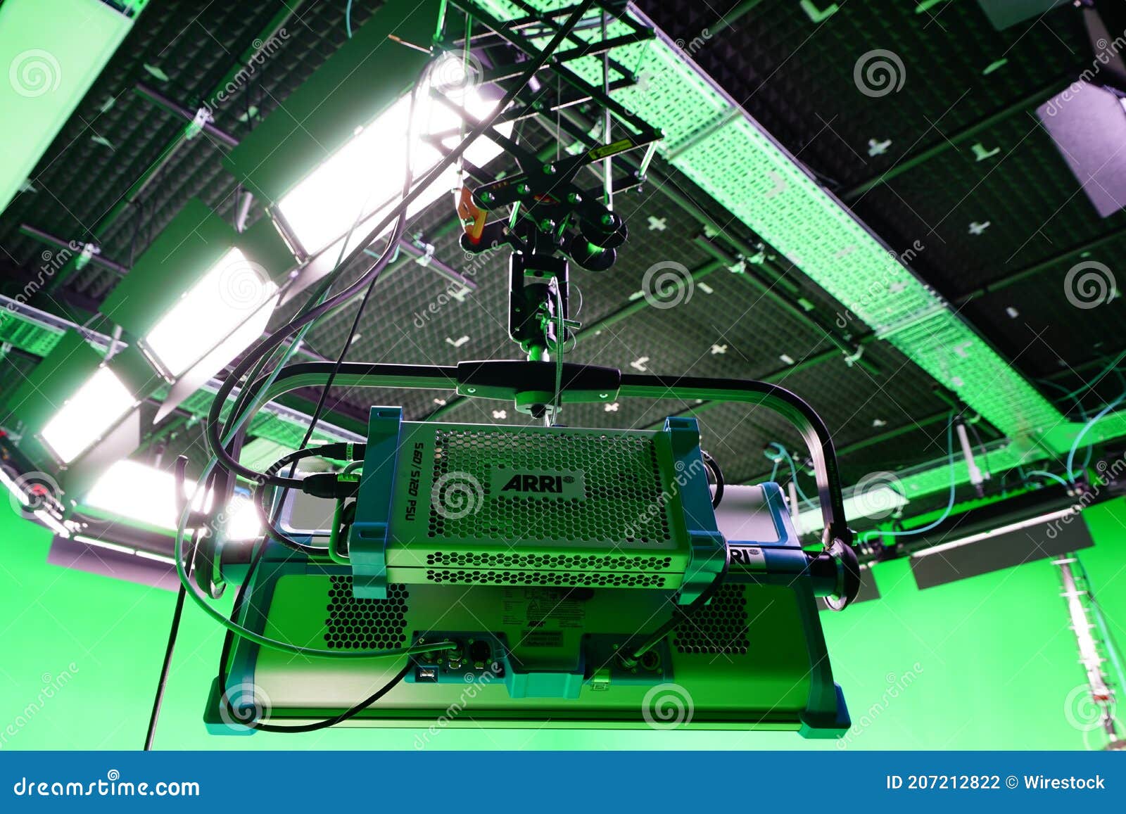 Arri Lights in Green Screen Studio for Virtual Production and Vfx Stock ...