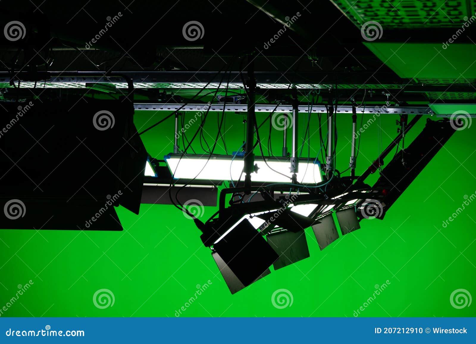 Arri Lights in Green Screen Studio for Virtual Production and Vfx Stock ...