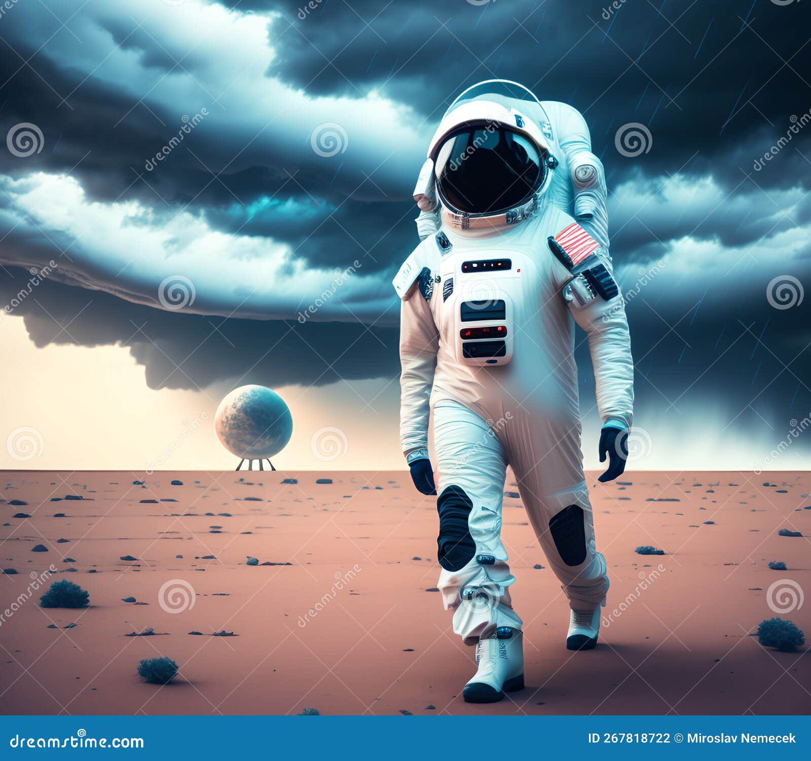 Arrival on Alien Planet, Generative AI Illustration Stock Illustration ...