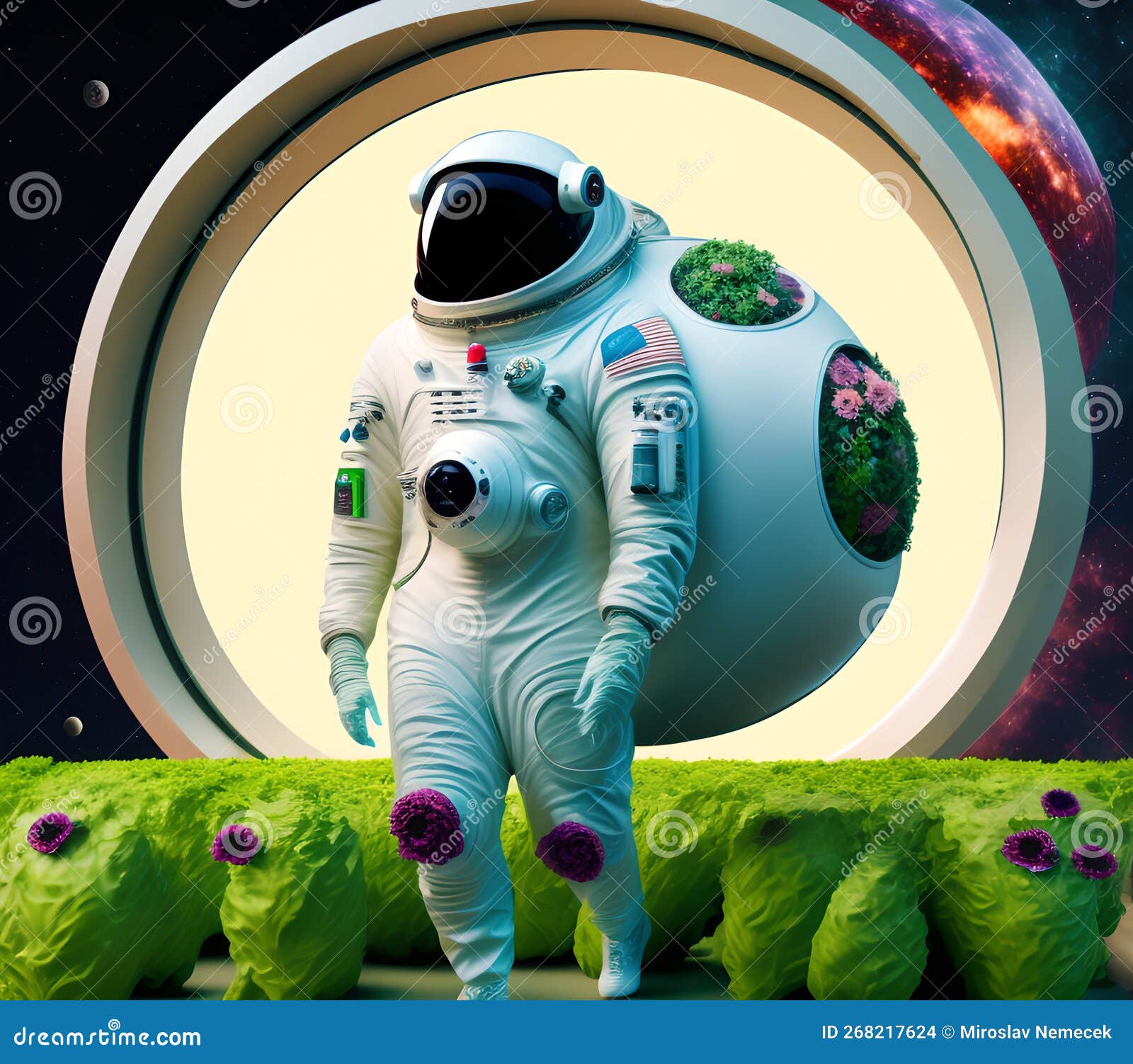 Arrival on Alien Planet, Generative AI Illustration Stock Illustration ...
