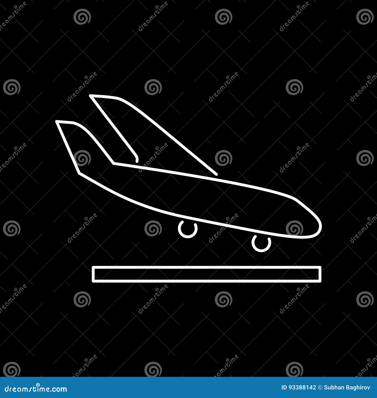 Arrival Landing Plane Icon Simple Flat Vector Illustration Stock Vector ...