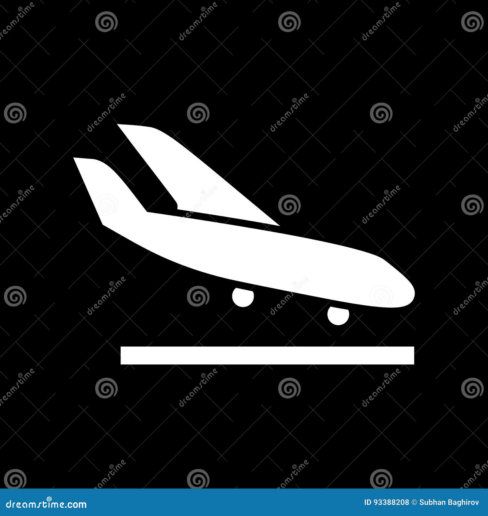Arrival Landing Plane Icon Simple Flat Vector Illustration Stock Vector ...