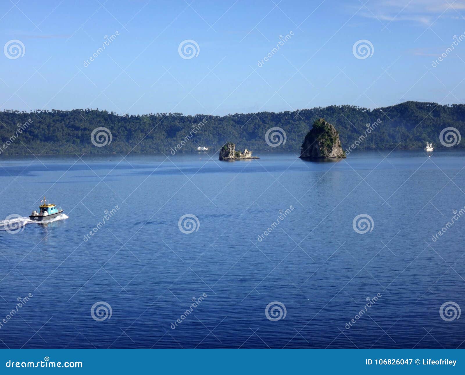 Scene of Simpson Harbour and Rabaul from a Cruise Ship. Editorial ...