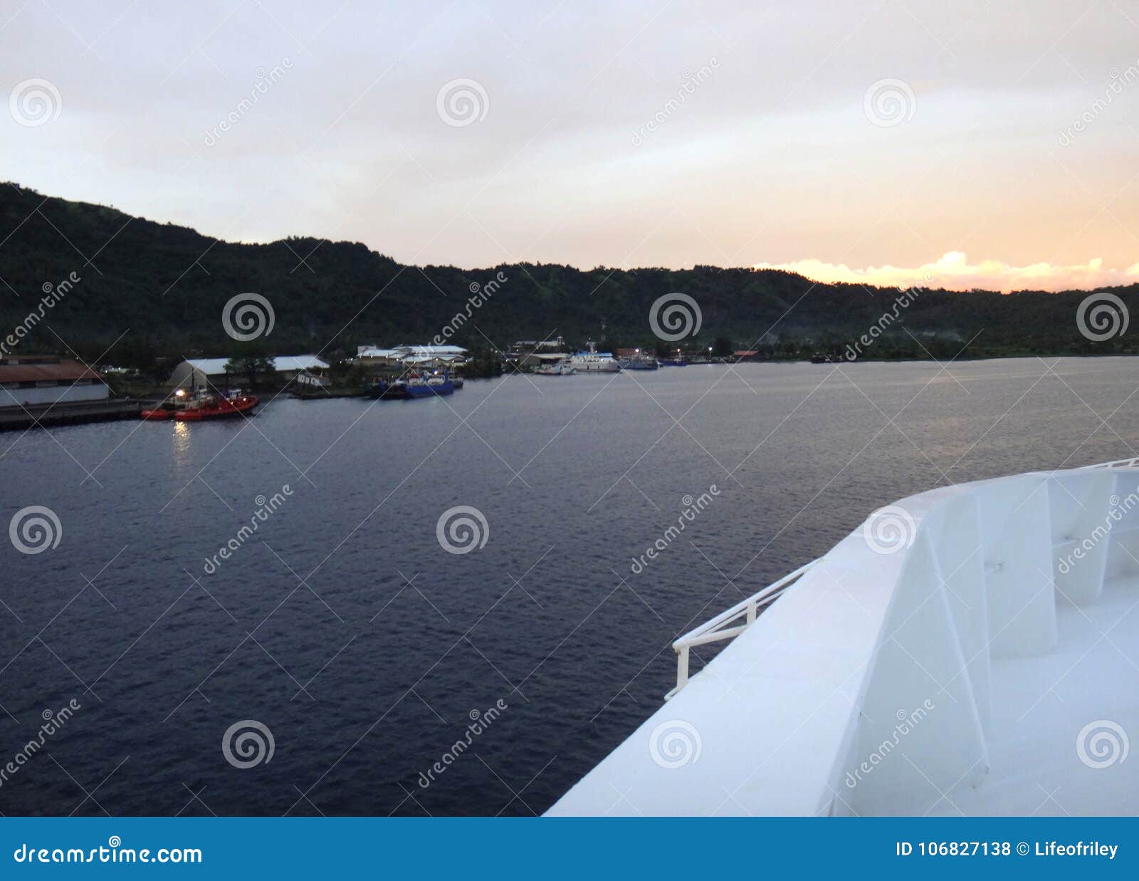 Scene of Simpson Harbour and Rabaul from a Cruise Ship. Stock Photo ...