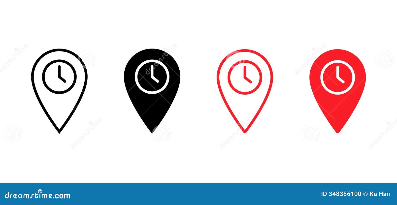 Arrival Time Icon. Map Pin and Clock Sign Symbol Stock Illustration ...