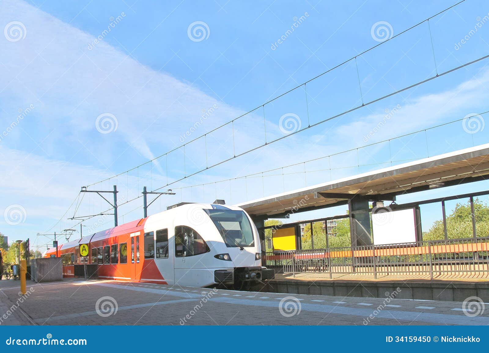 Arrival of the Train at Station Stock Photo - Image of modern, dutch ...