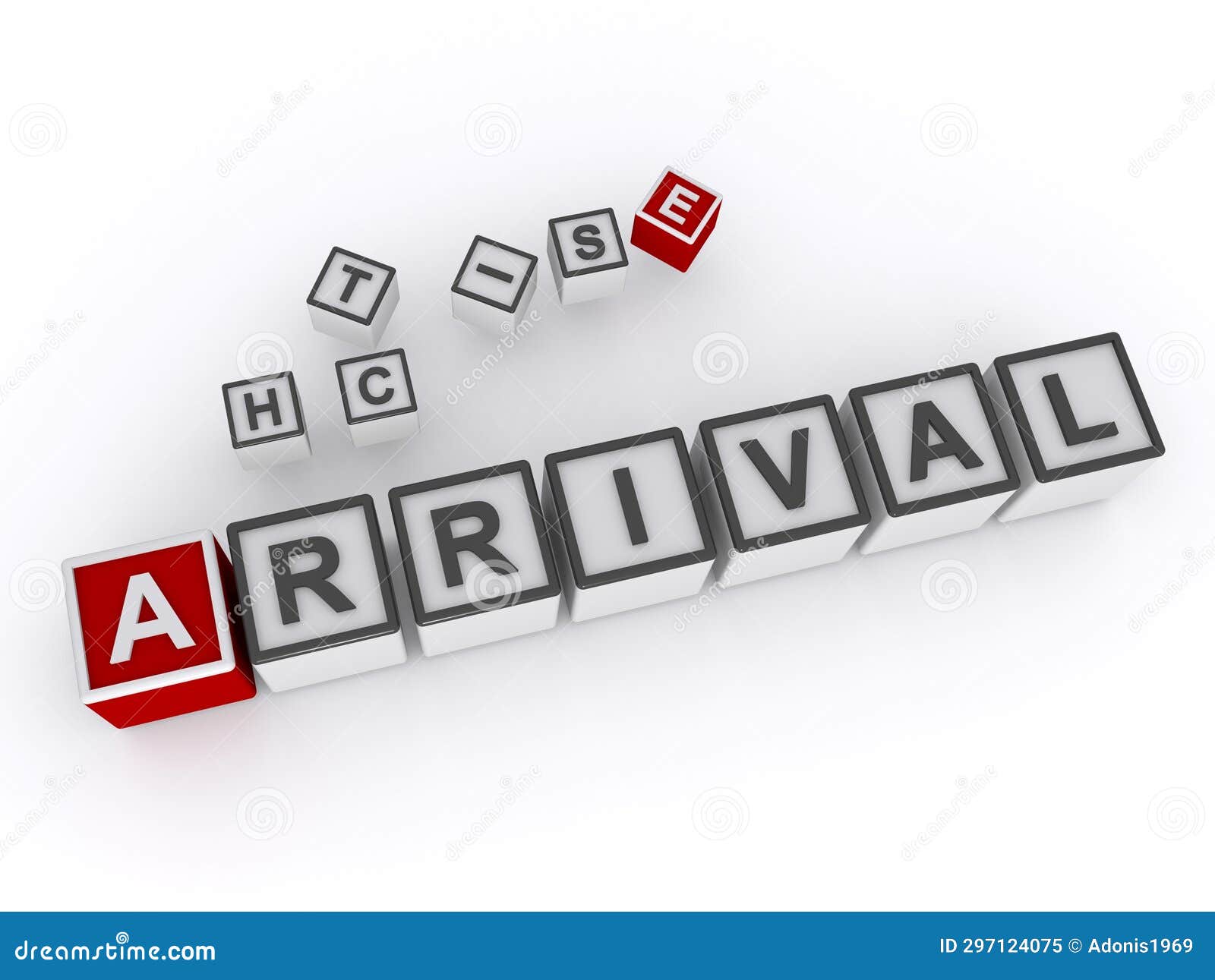 Arrival Word Block on White Stock Image - Image of landing, area: 297124075