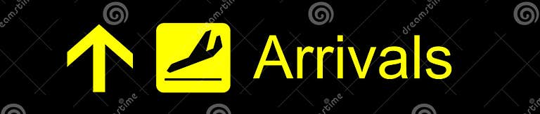 Arrivals Sign stock illustration. Illustration of aircraft - 12044736