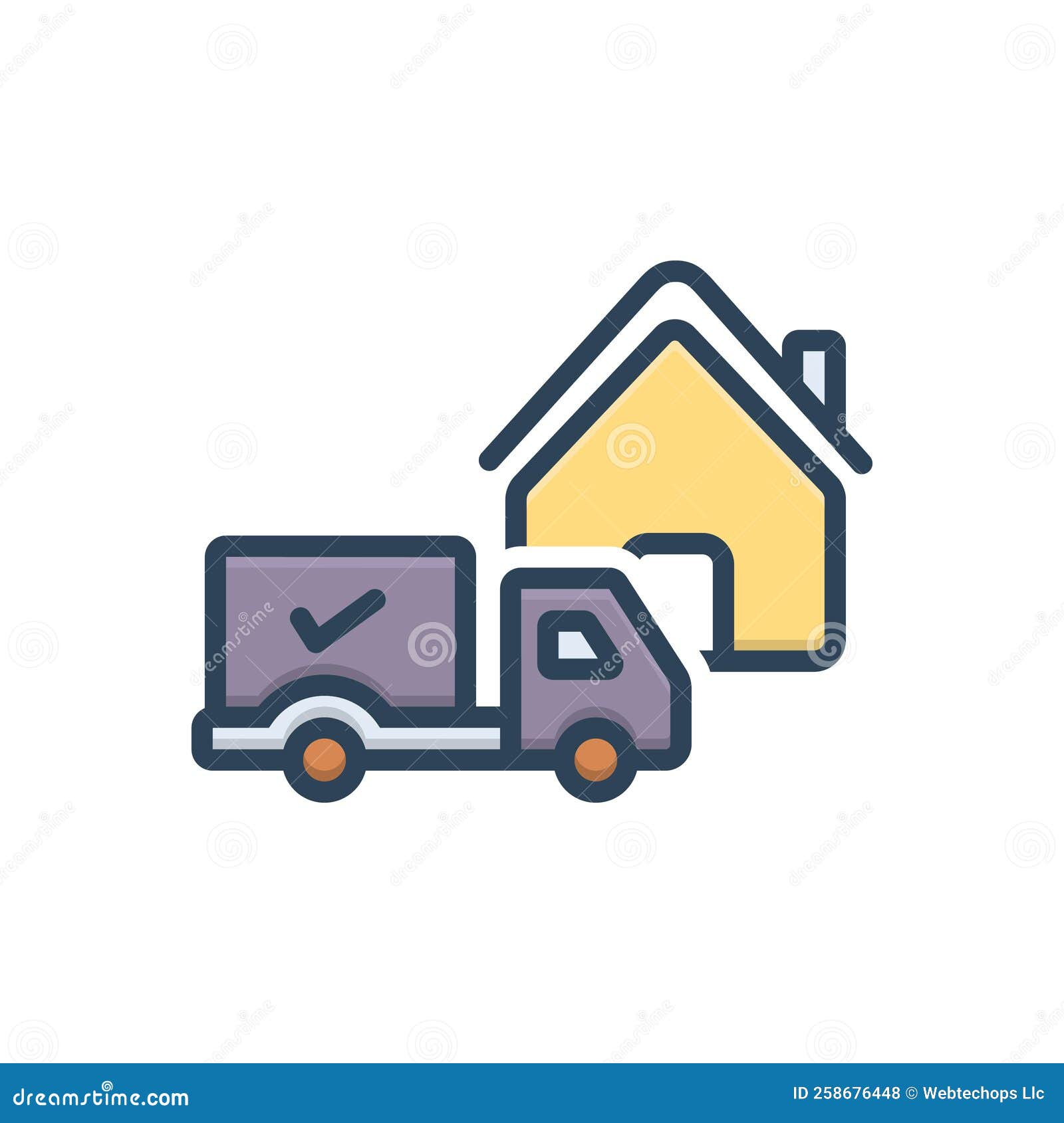 Color Illustration Icon for Arrived, Delivery and Cargo Stock Vector ...