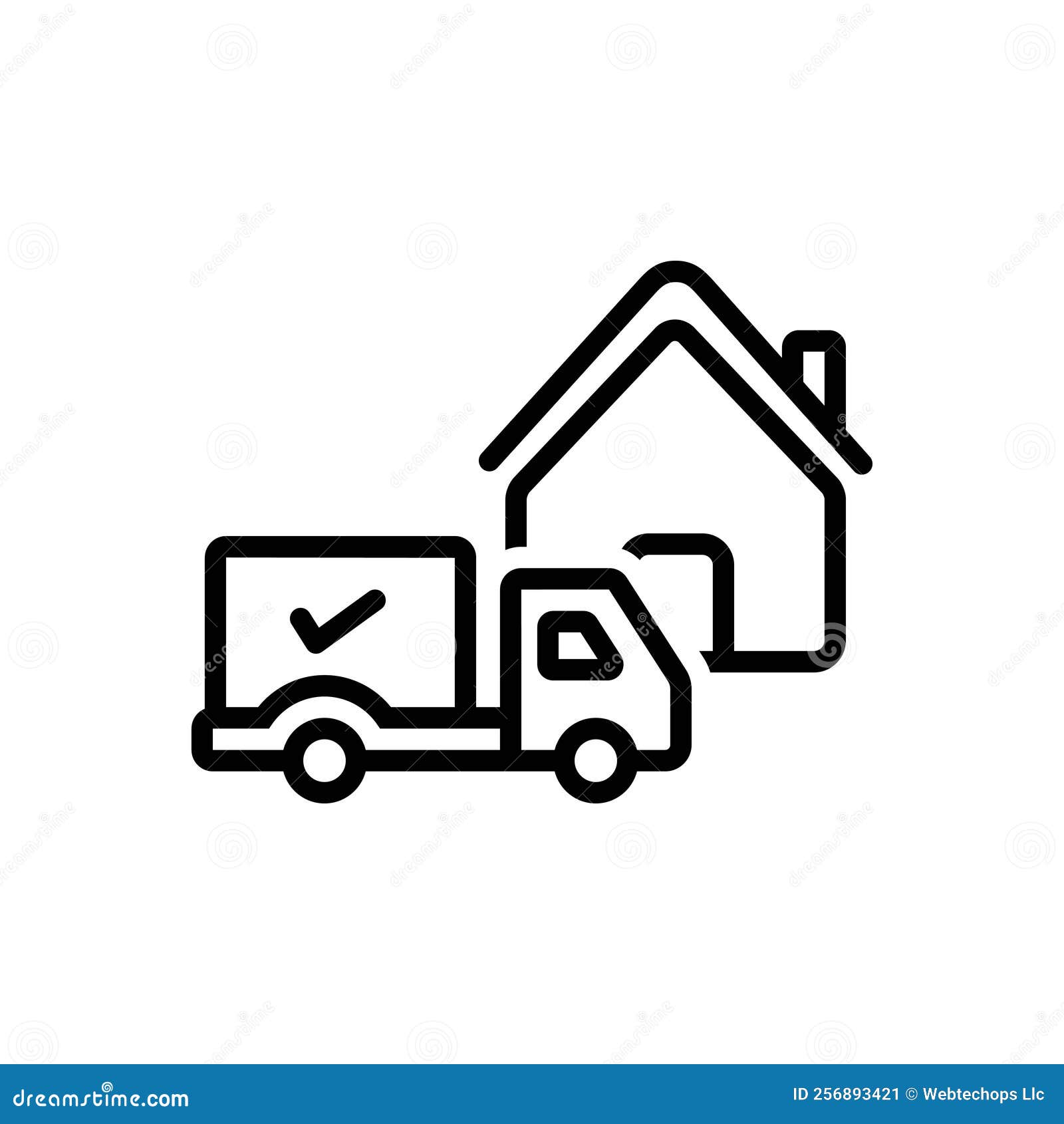 Black Line Icon for Arrived, Delivery and Cargo Stock Vector ...
