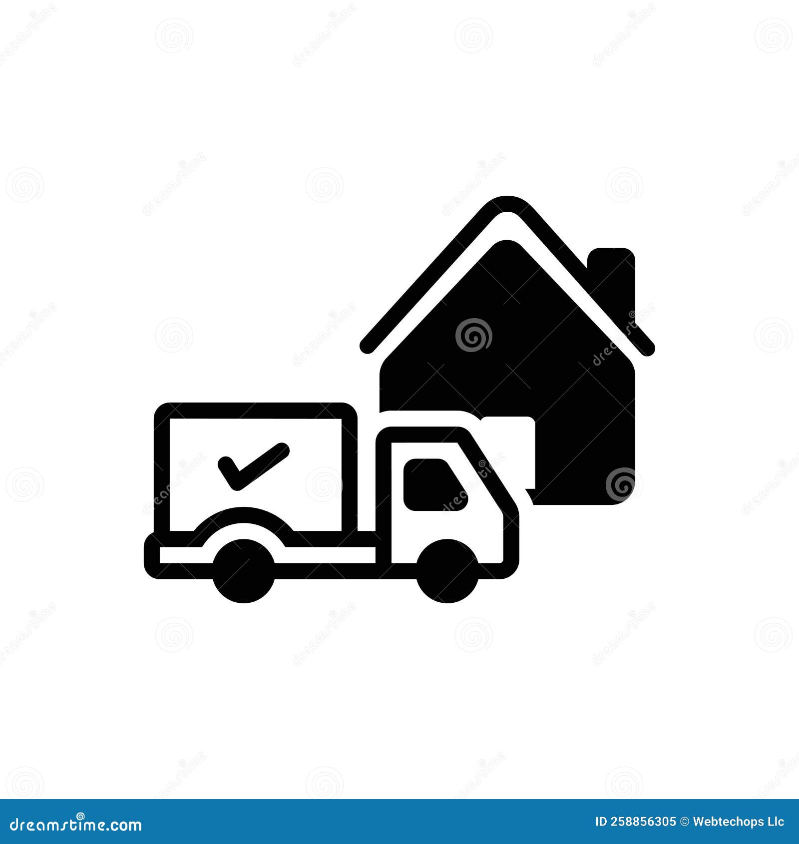 Black Solid Icon for Arrived, Delivery and Cargo Stock Vector ...