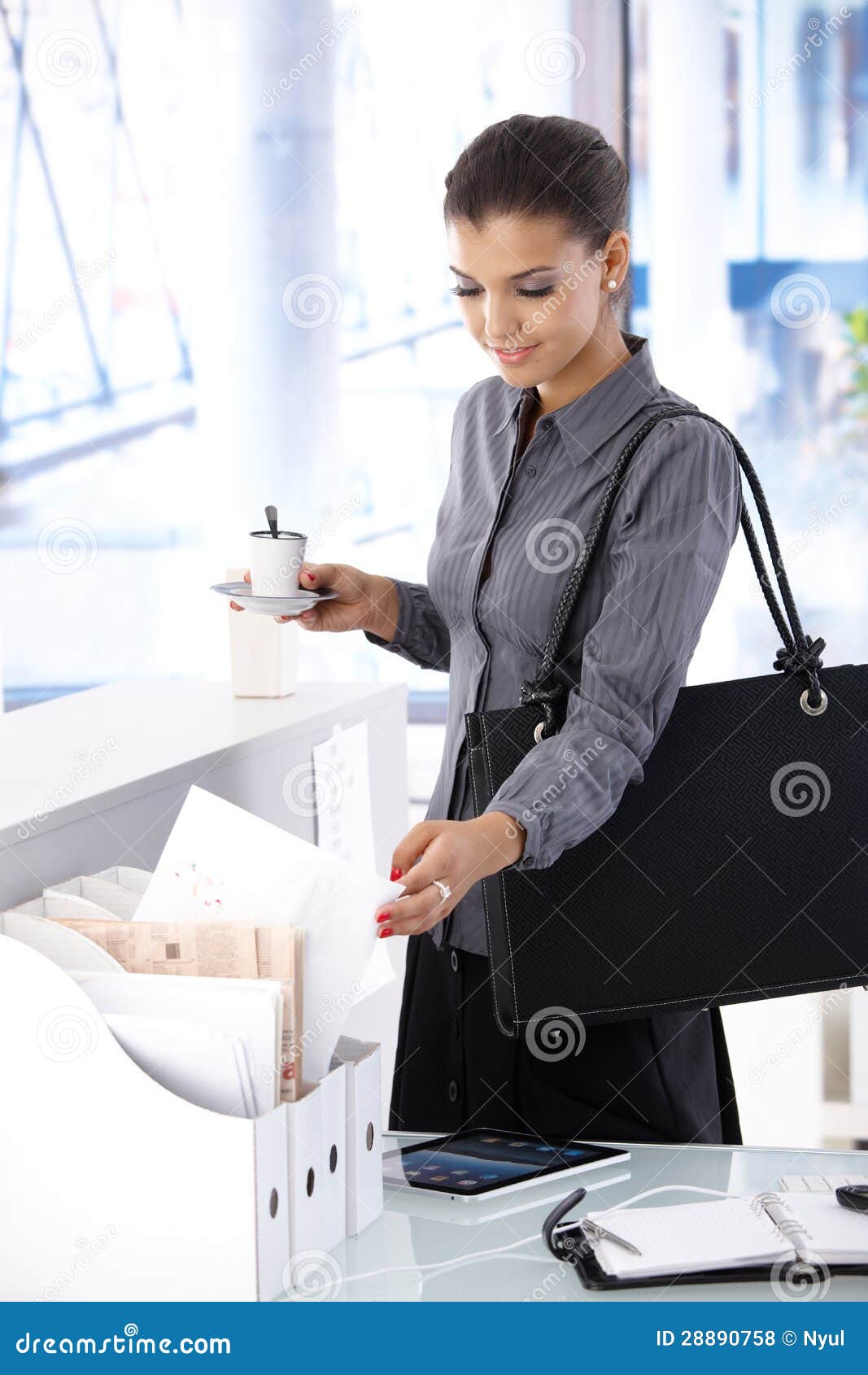 Arriving at the Office in the Morning Stock Photo - Image of elegance ...