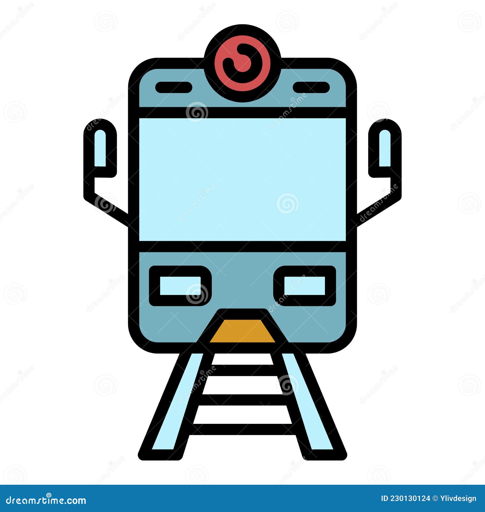 Arriving Train Front View Icon Color Outline Vector Stock Vector ...