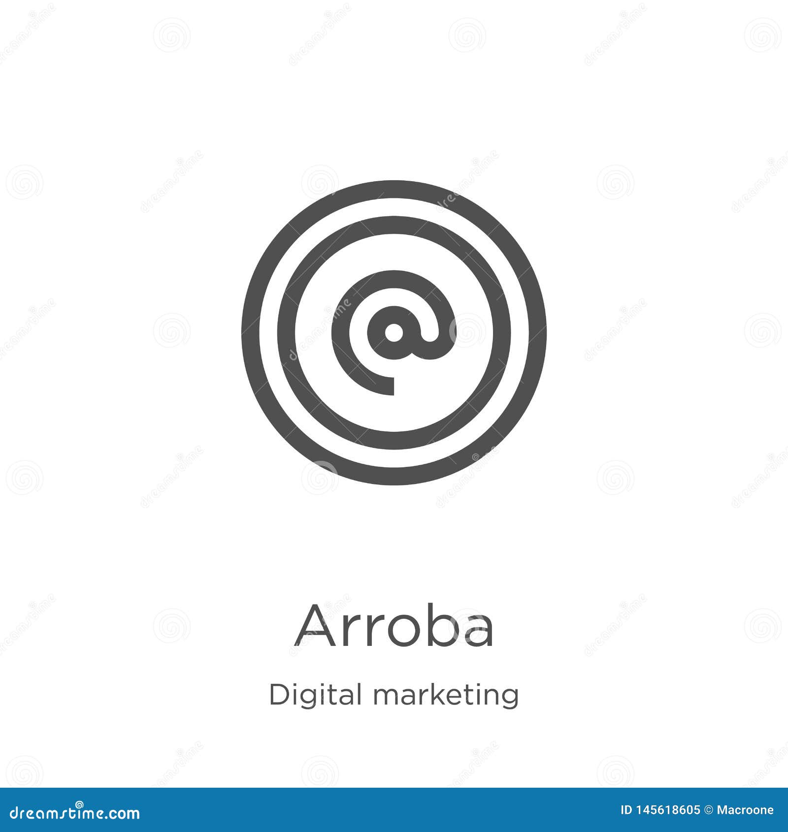 Arroba Icon Vector from Digital Marketing Collection. Thin Line Arroba ...