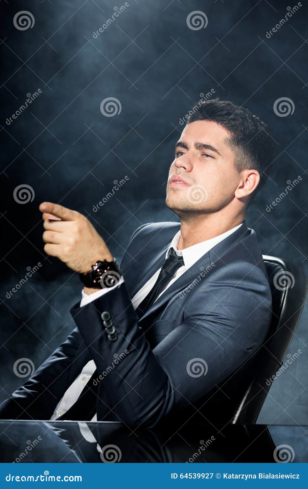 Arrogant Boss Sitting on Chair Stock Image - Image of businessman ...