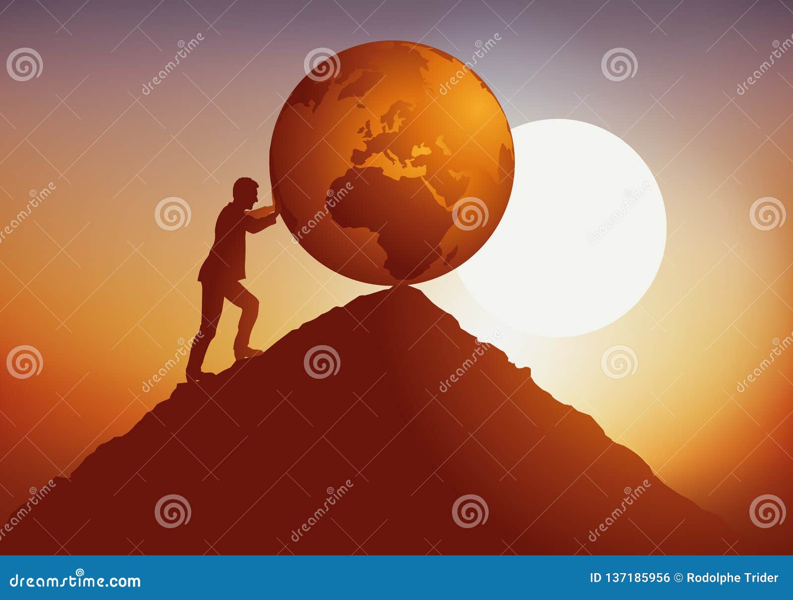 Concept Of Ecological Disaster With An Irresponsible Man, Destroying ...