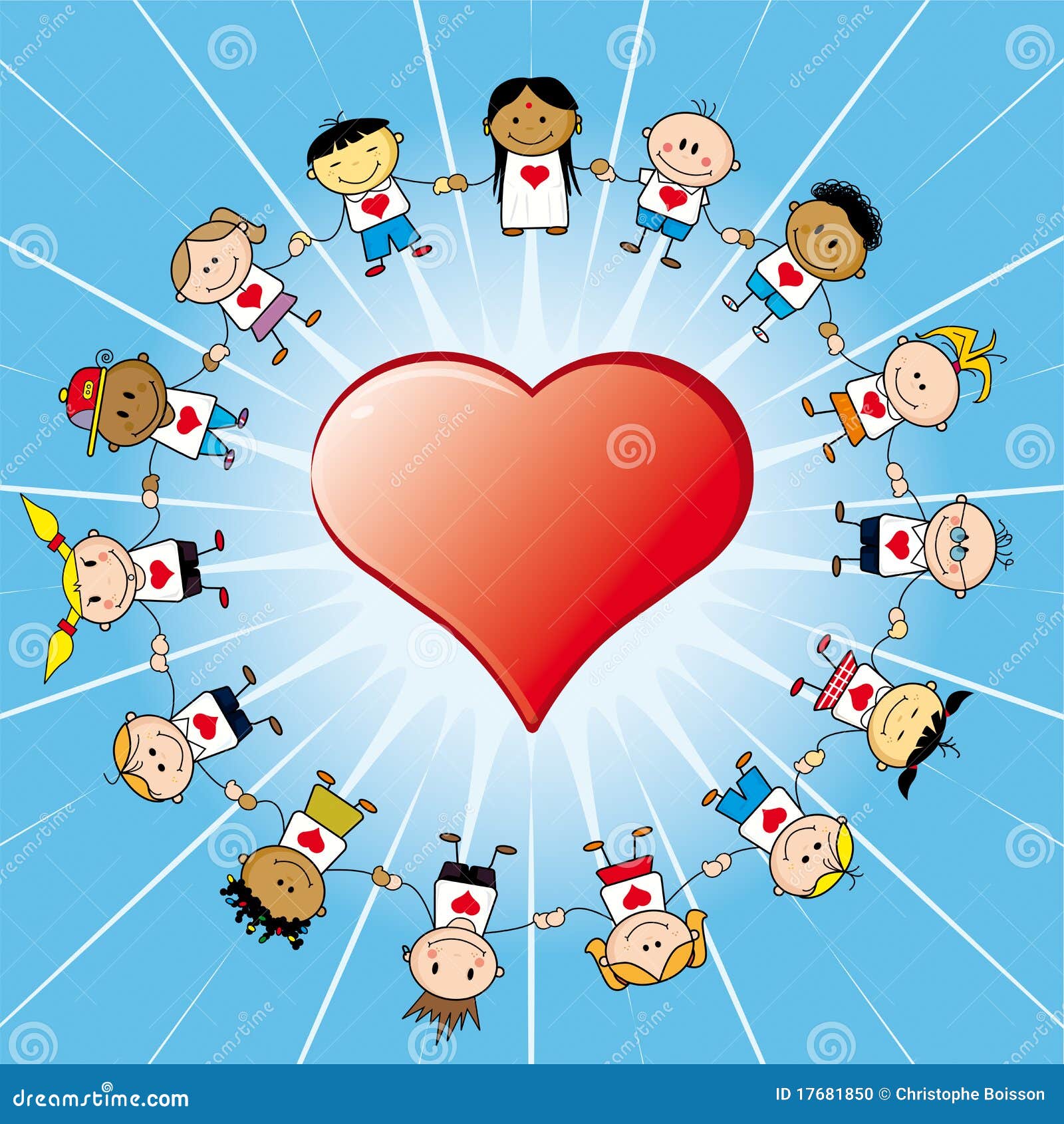 Arround De Los Niños Un Corazón Foto de archivo - Imagen: 17681850