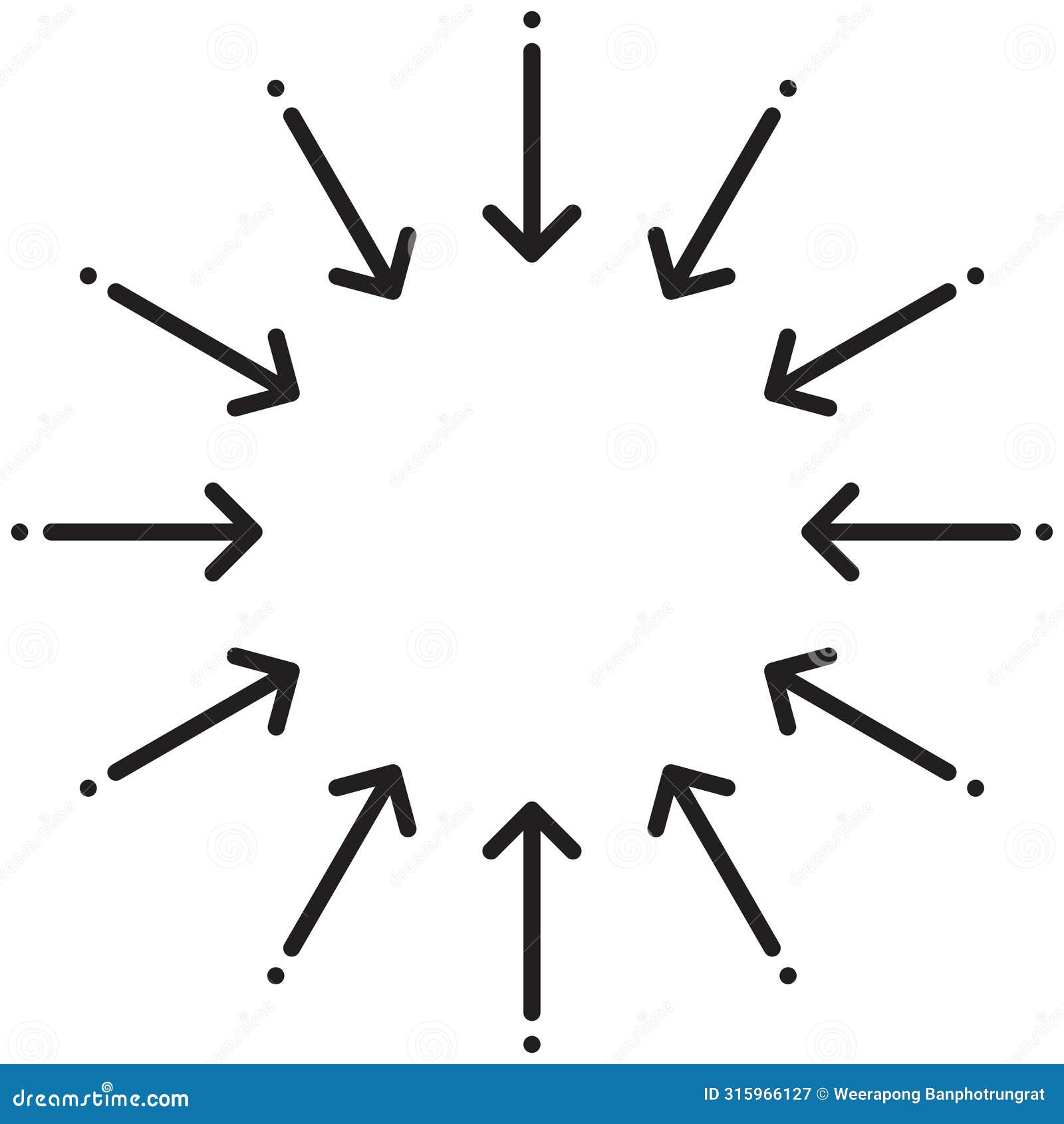 Arrows Pointing in Different Directions. Arrows Pointed To the Center ...