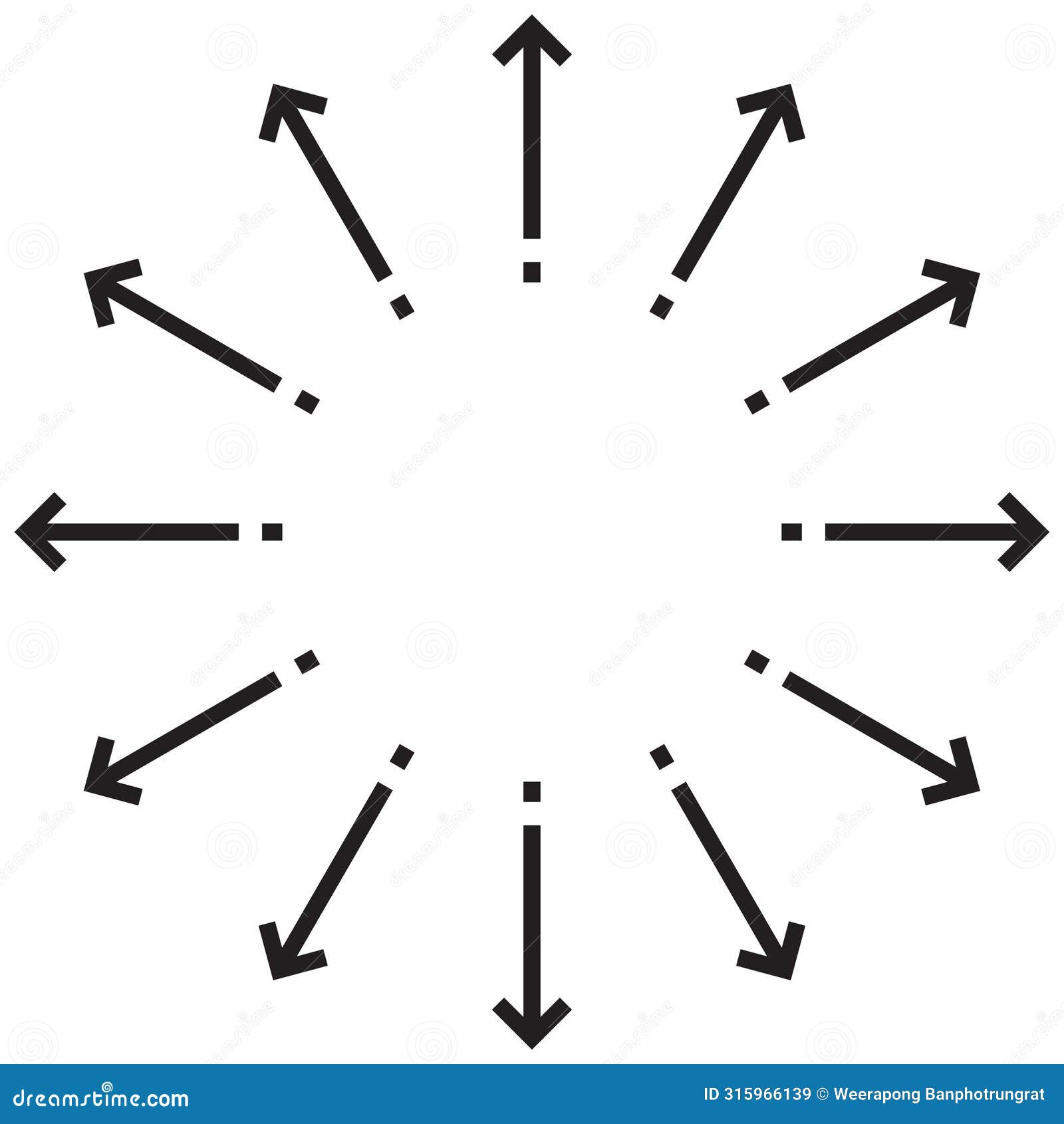 Arrows Pointing in Different Directions. Arrows Pointed To the Center ...