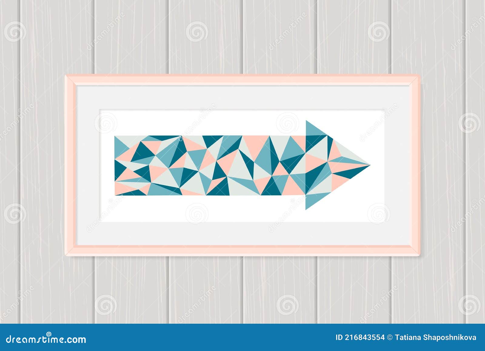 Arrow with Abstract Geometric Pattern in Frame. Flat Style Stock Vector ...