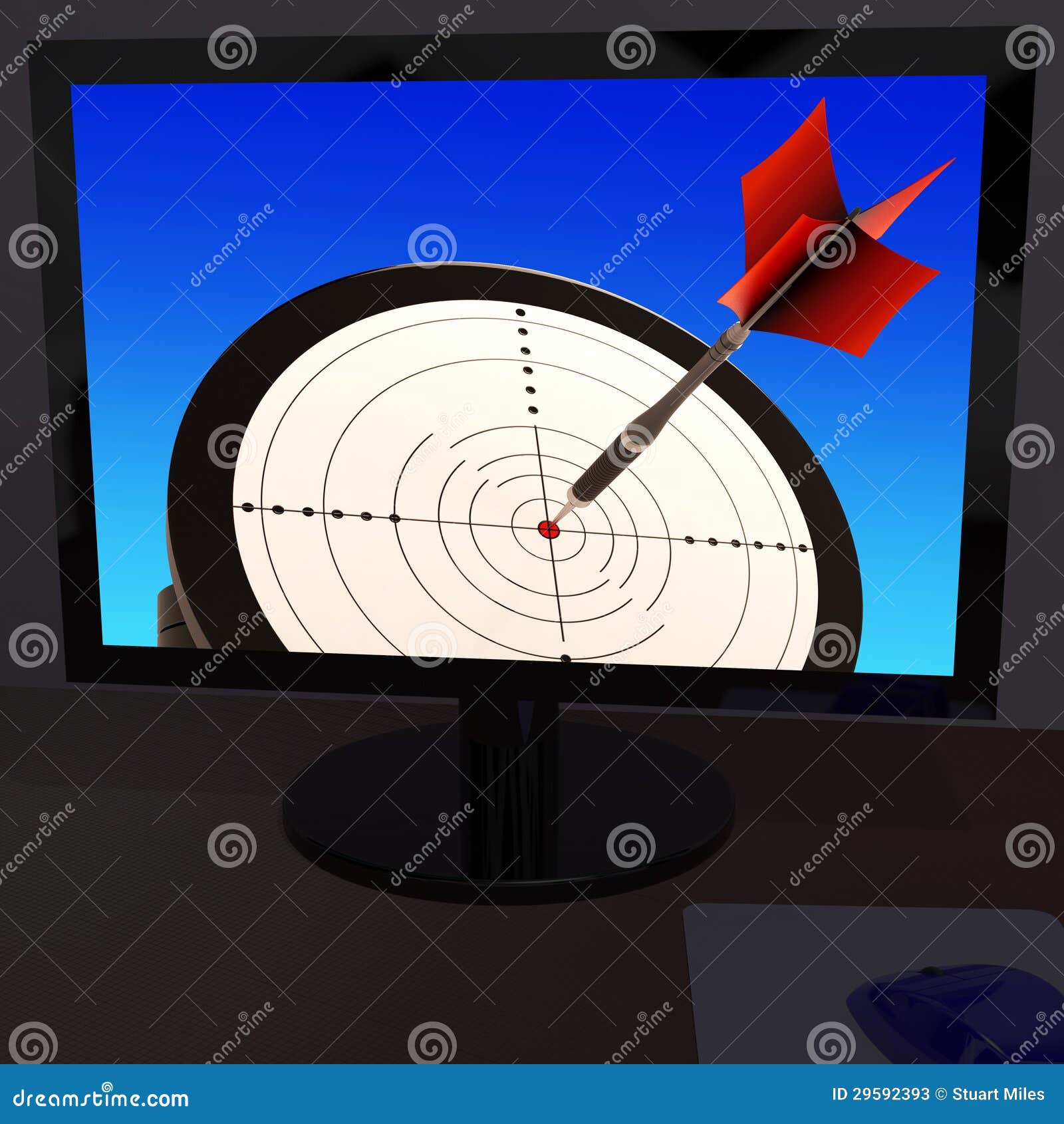 Arrow Aiming on Monitor Showing Performance Stock Illustration ...