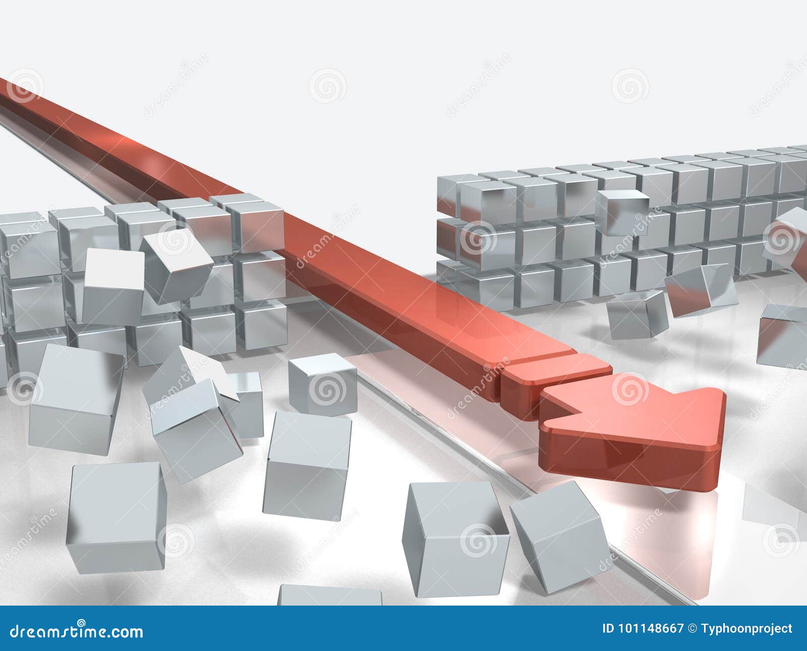 An Arrow Approaching by Breaking through an Obstacle Indicates Success ...