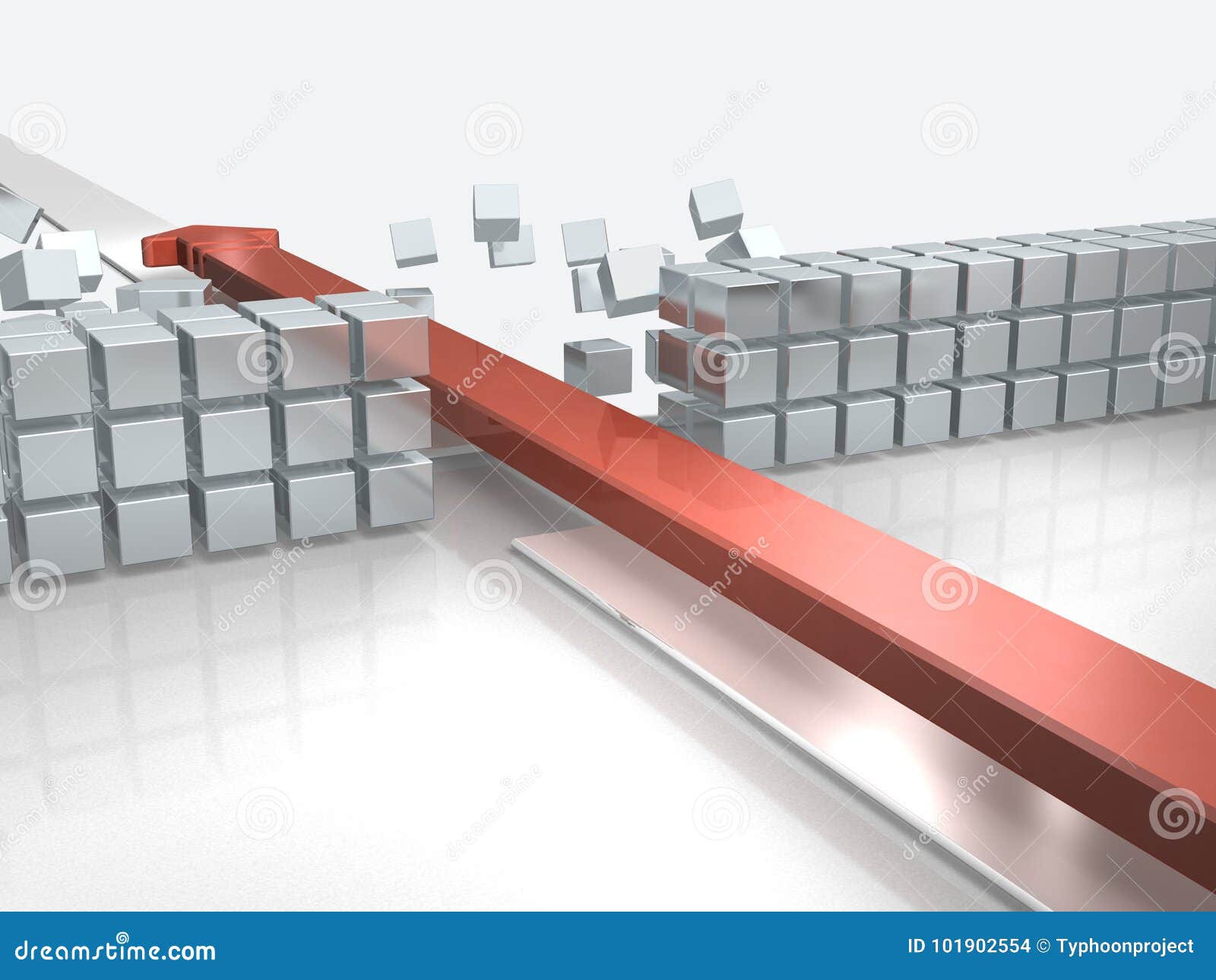 An Arrow Approaching by Breaking through an Obstacle Indicates Success ...