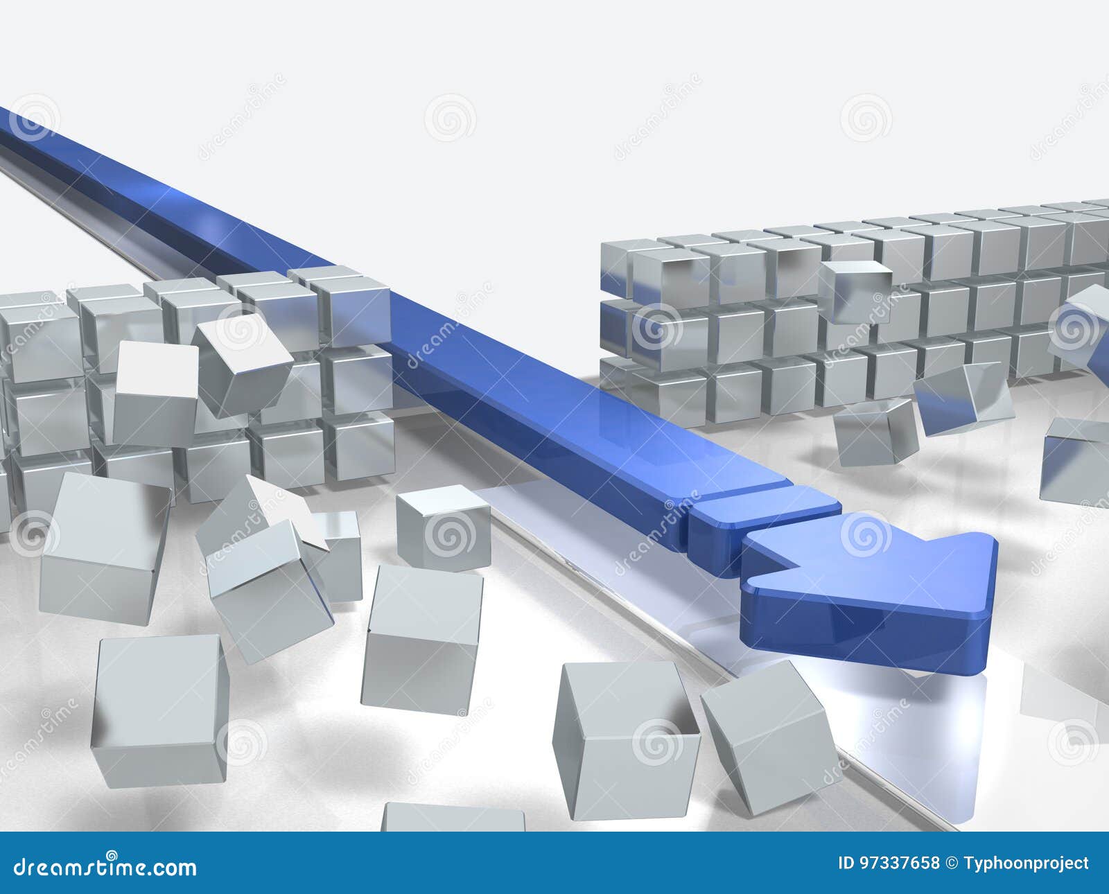 An Arrow Approaching by Breaking through an Obstacle Indicates Success ...