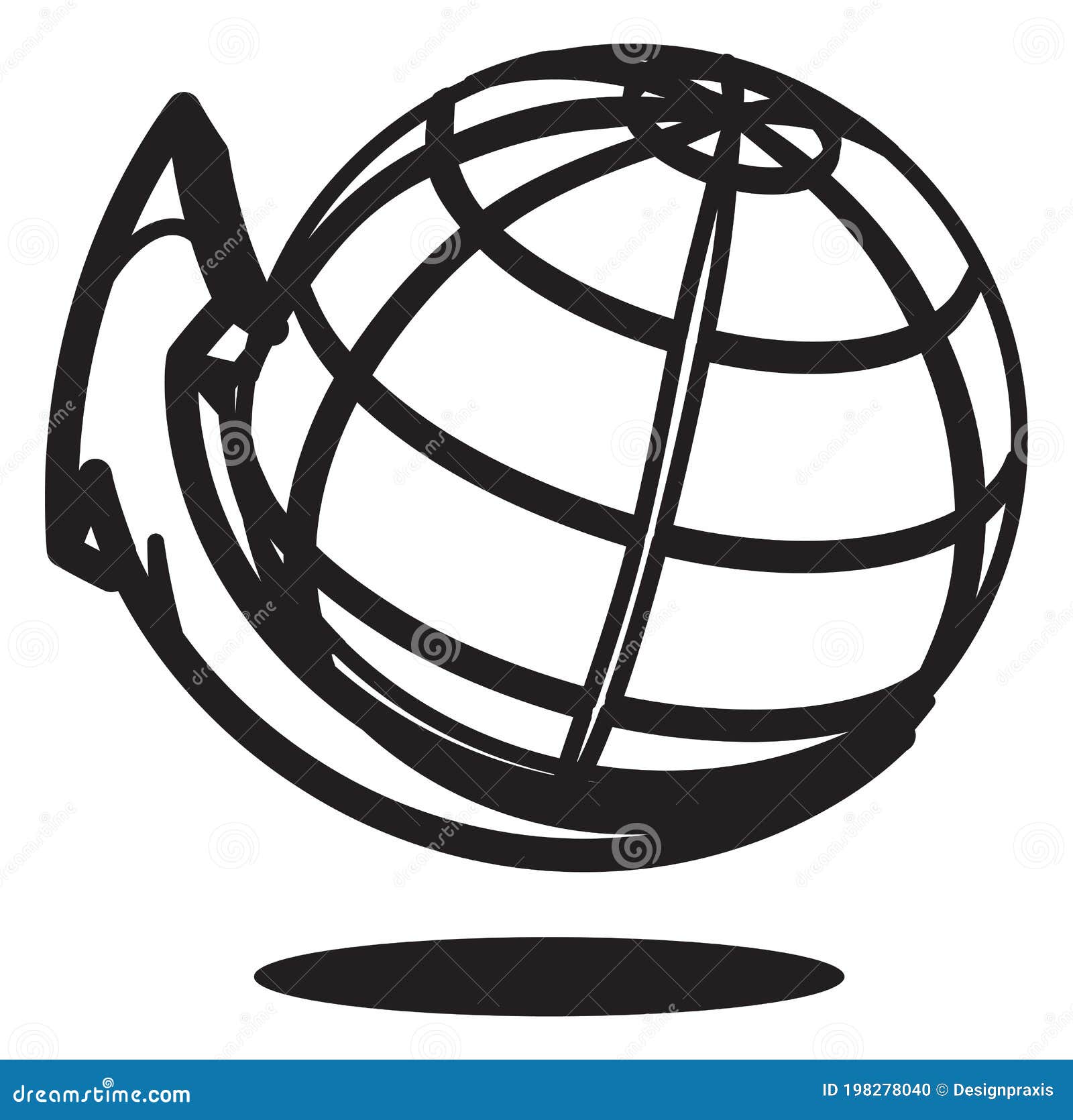 Arrow Around the Globe - Illustration Stock Vector - Illustration of ...