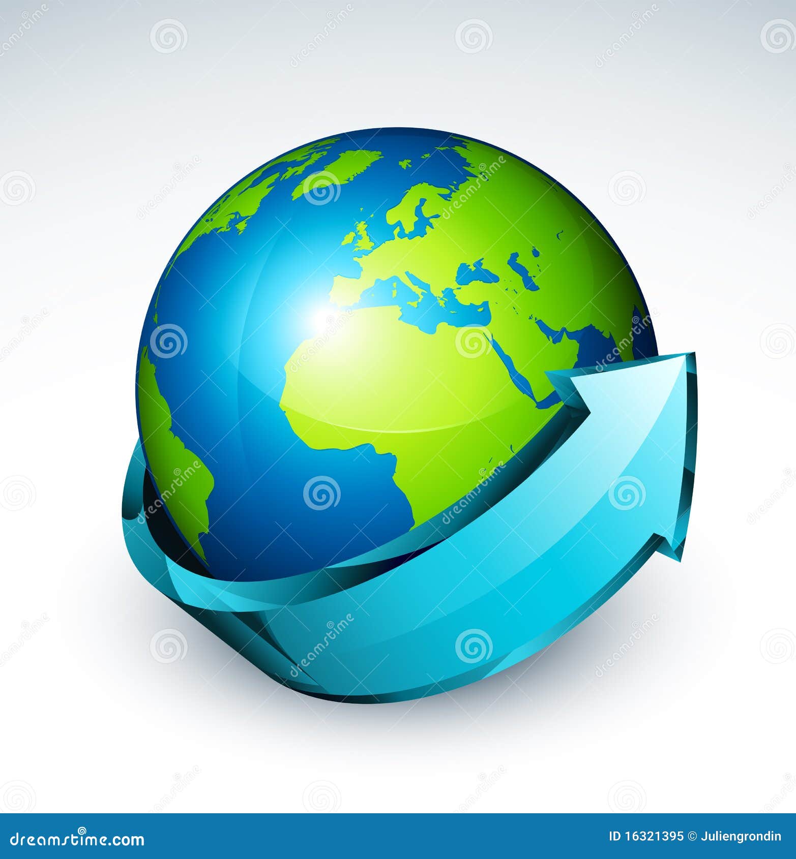 Arrow Around Globe of World Stock Vector - Illustration of rotating ...