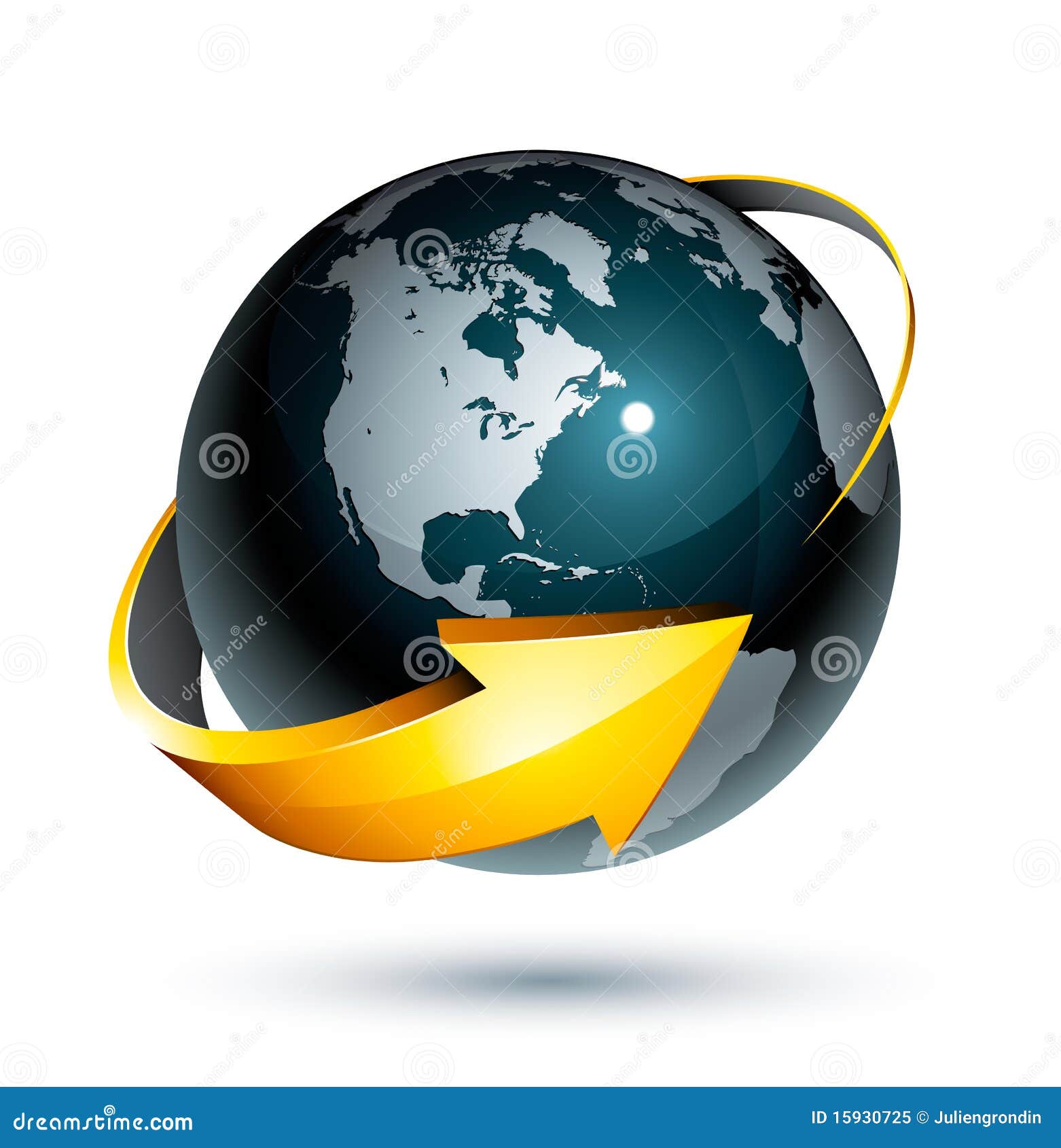 Arrow around Planet Earth stock vector. Illustration of planet - 15930725