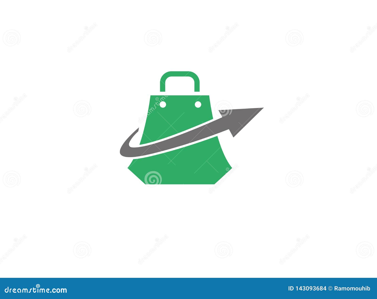 Arrow Around a Shopping Bag for Logo Design Stock Illustration ...