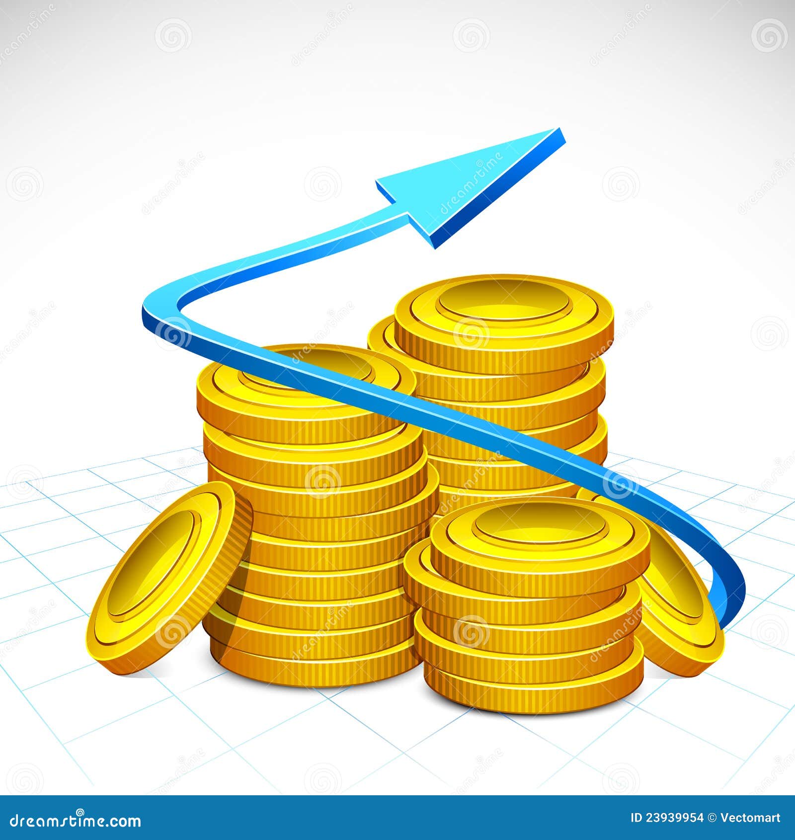 Arrow Around Stack of Gold Coin Stock Vector - Illustration of ...