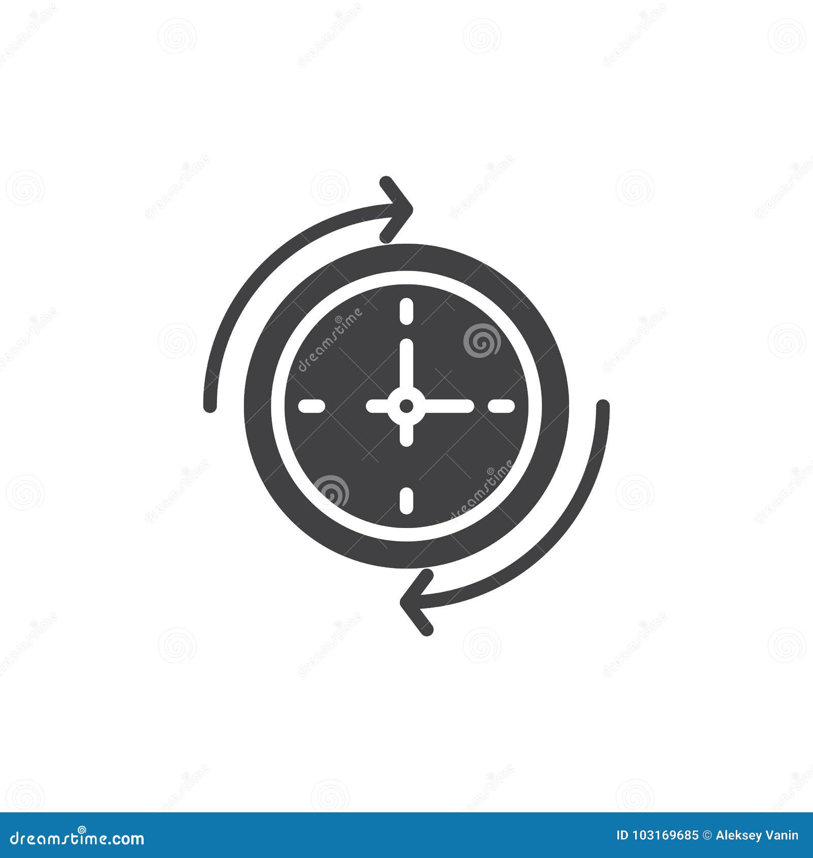 Arrow Around Wall Clock Icon Vector Stock Vector - Illustration of ...