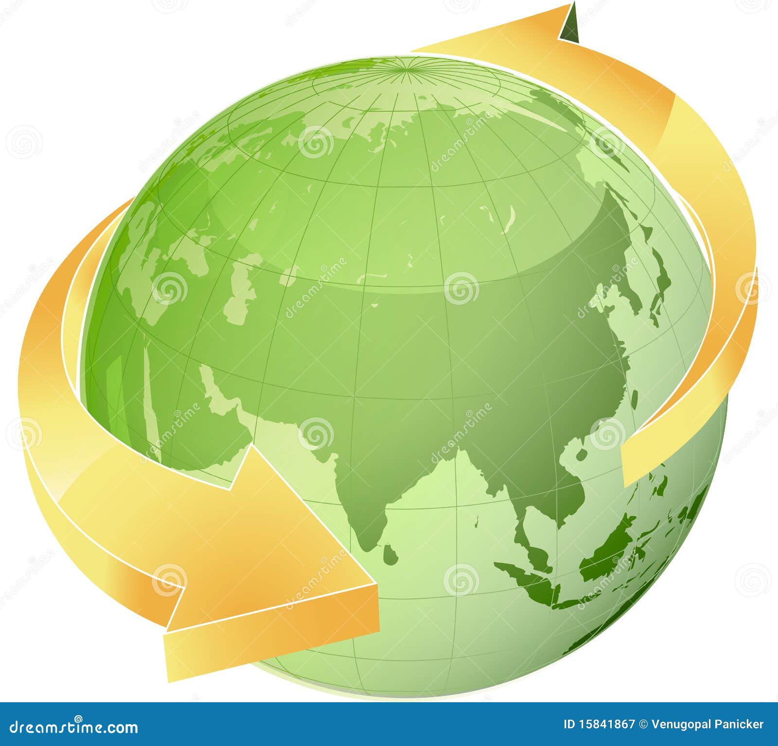 Arrow around World globe stock vector. Illustration of planet - 15841867