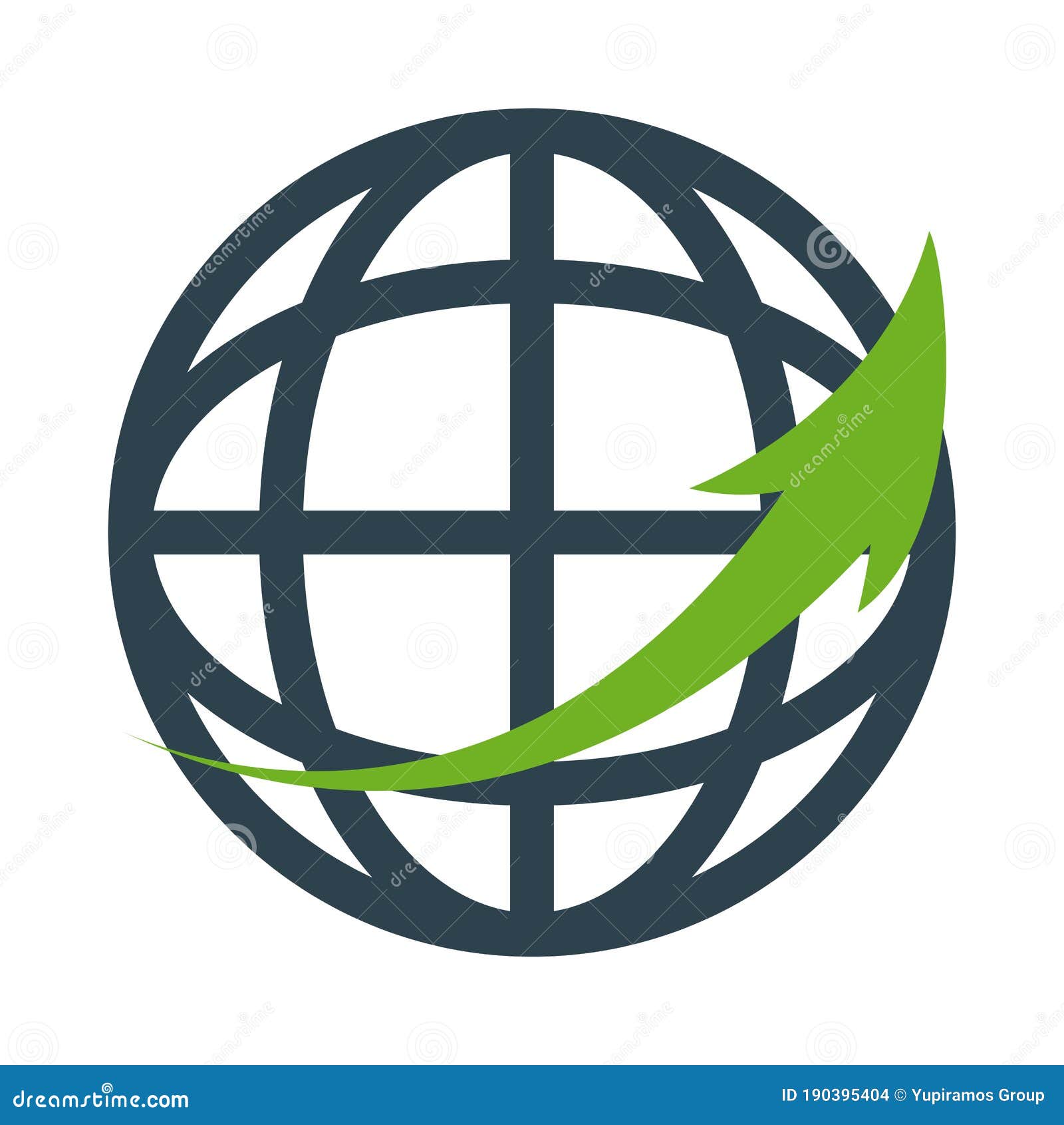 Arrow Around the World Isolated Flat Style Icon Stock Vector ...