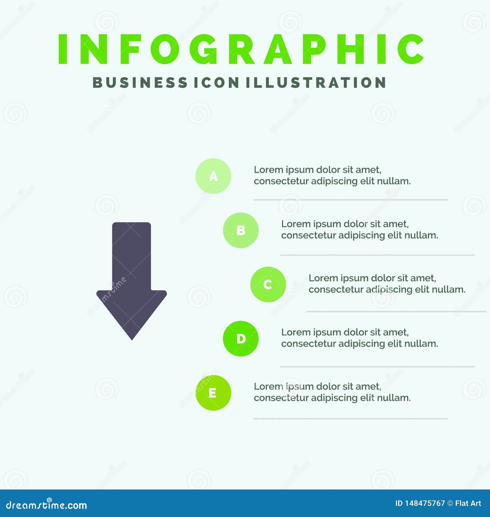 Arrow, Arrows, Down, Download Solid Icon Infographics 5 Steps ...