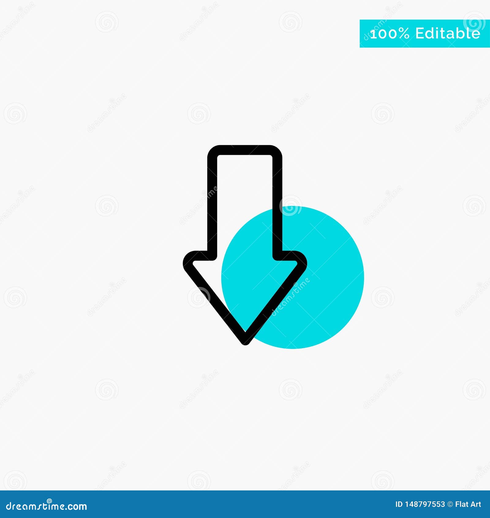Arrow, Arrows, Down, Download Turquoise Highlight Circle Point Vector ...