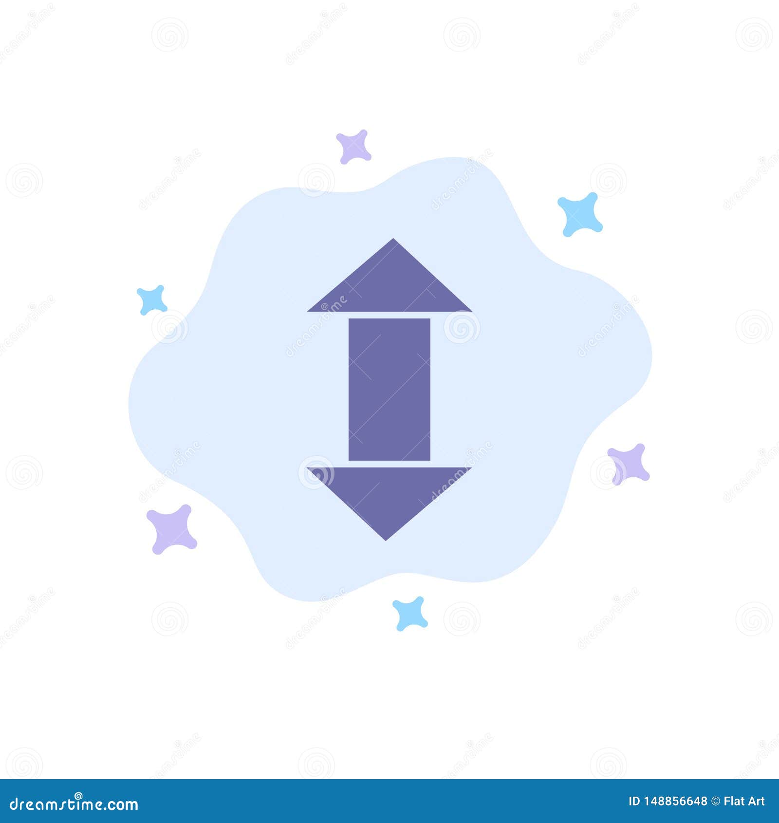 Arrow, Arrows, Up, Down Blue Icon on Abstract Cloud Background Stock ...