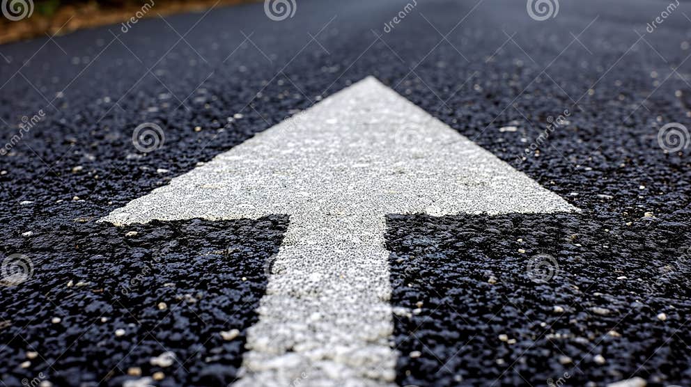 Arrow on the Asphalt Forward. Goal and Path Concept Stock Illustration ...
