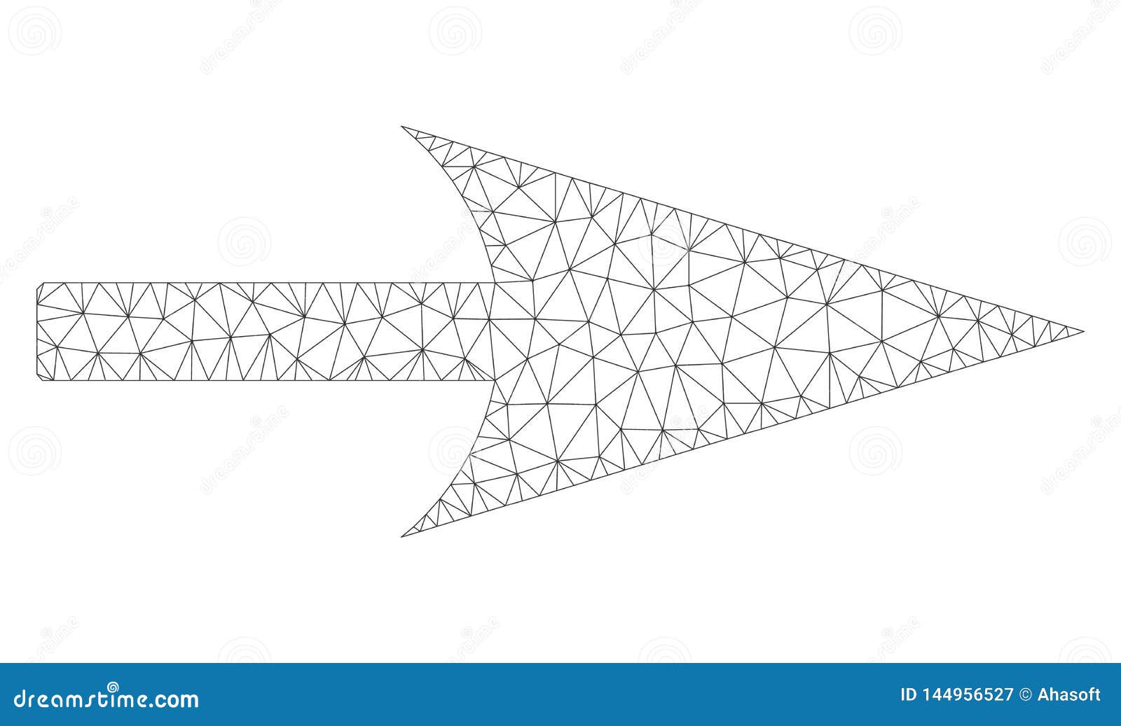 Arrow Axis X Polygonal Frame Vector Mesh Illustration Stock Vector ...