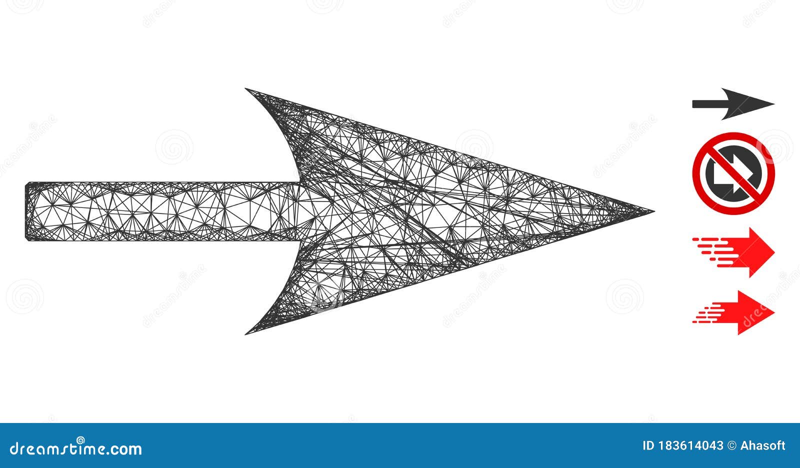 Arrow Axis X Web Vector Mesh Illustration Stock Illustration ...