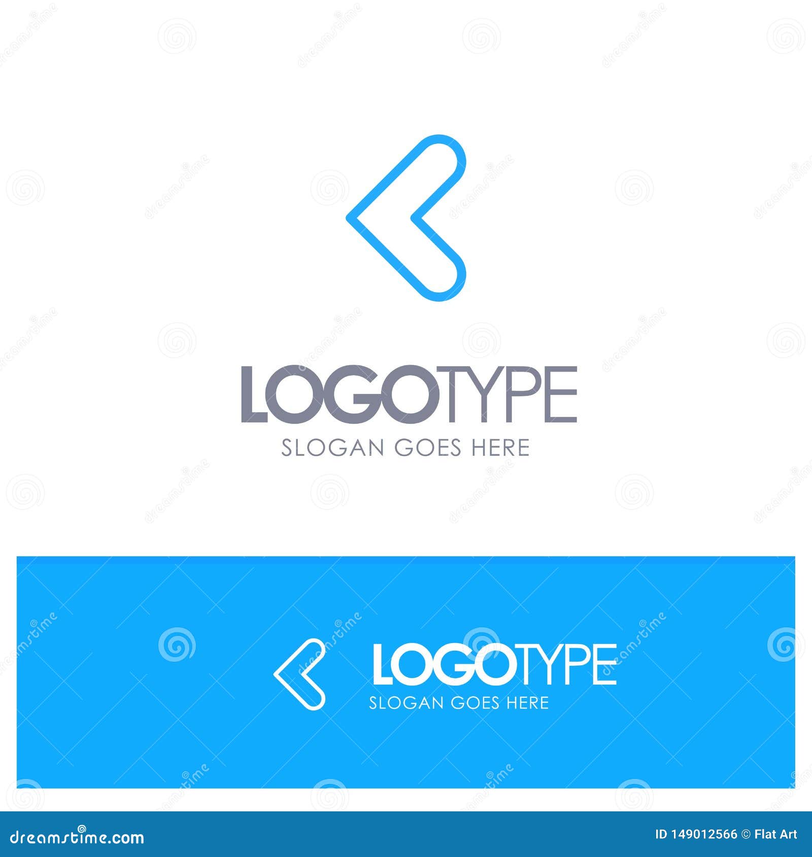 Arrow, Back, Backward, Left Blue Outline Logo Place for Tagline Stock ...