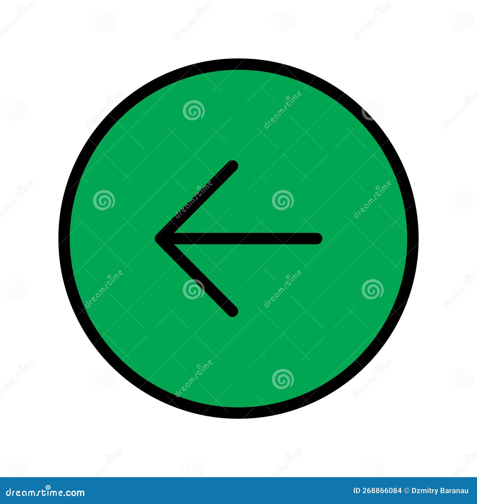 Arrow Back Circle Icon Line Isolated on White Background. Black Flat ...