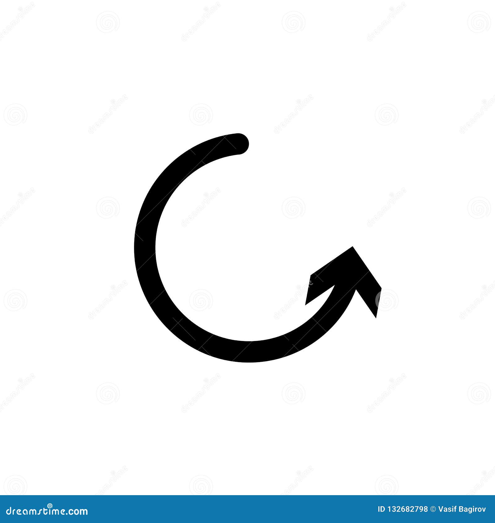 Arrow Back Vector Icon. Direction Sign Stock Vector - Illustration of ...