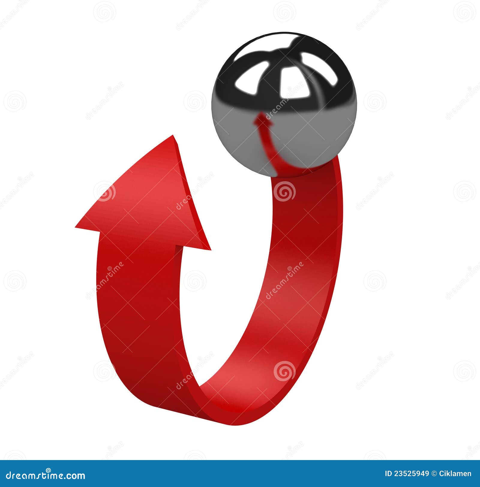 Arrow and ball stock illustration. Illustration of rendering - 23525949