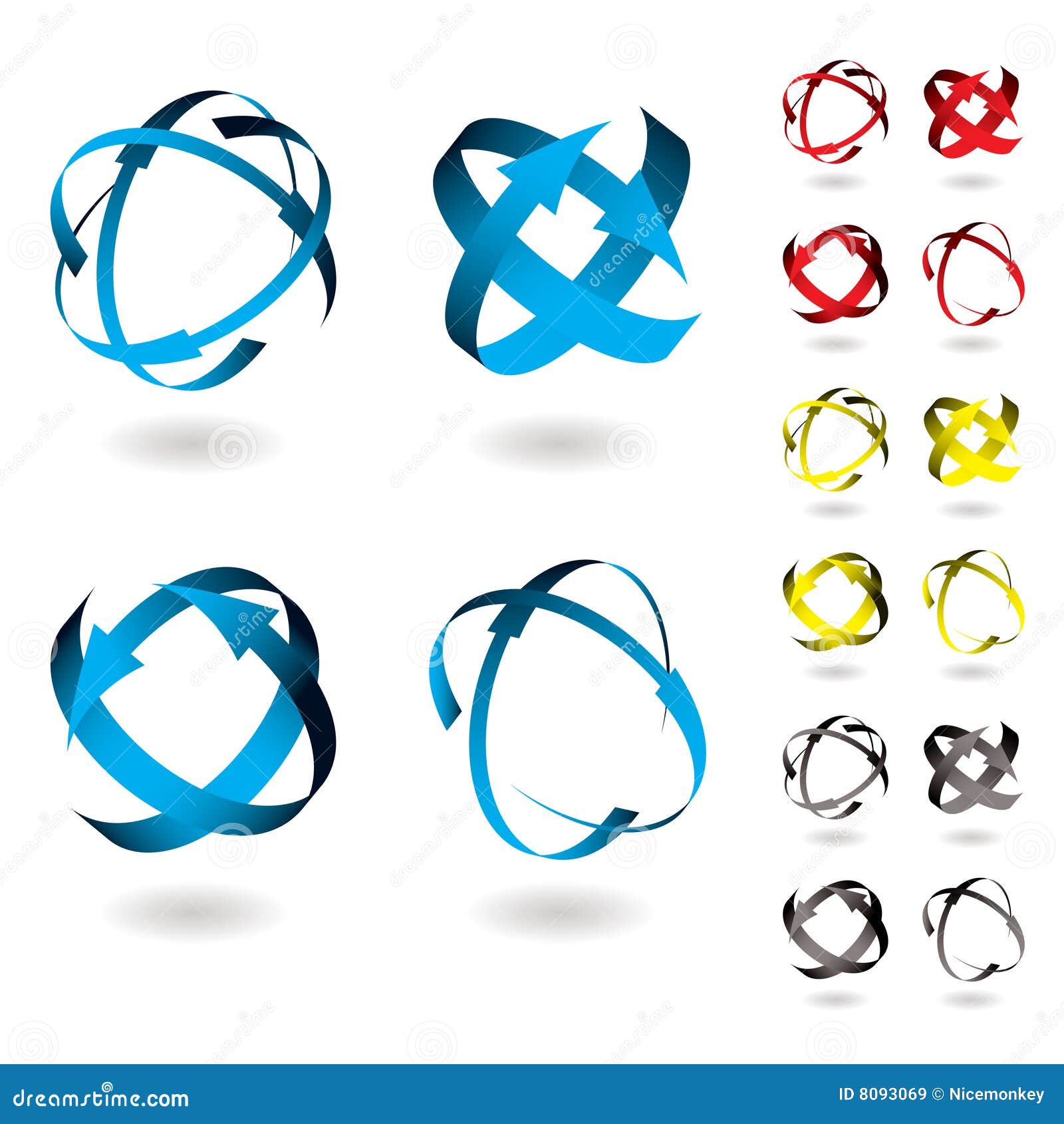 Arrow ball stock vector. Illustration of collection, cyan - 8093069