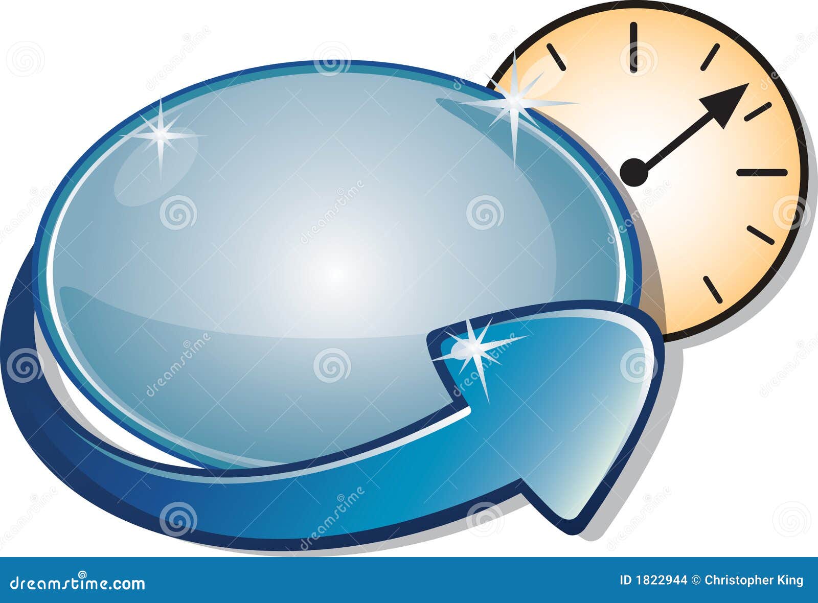 Arrow Banner & Clock Timer Stock Vector - Illustration of event, label ...