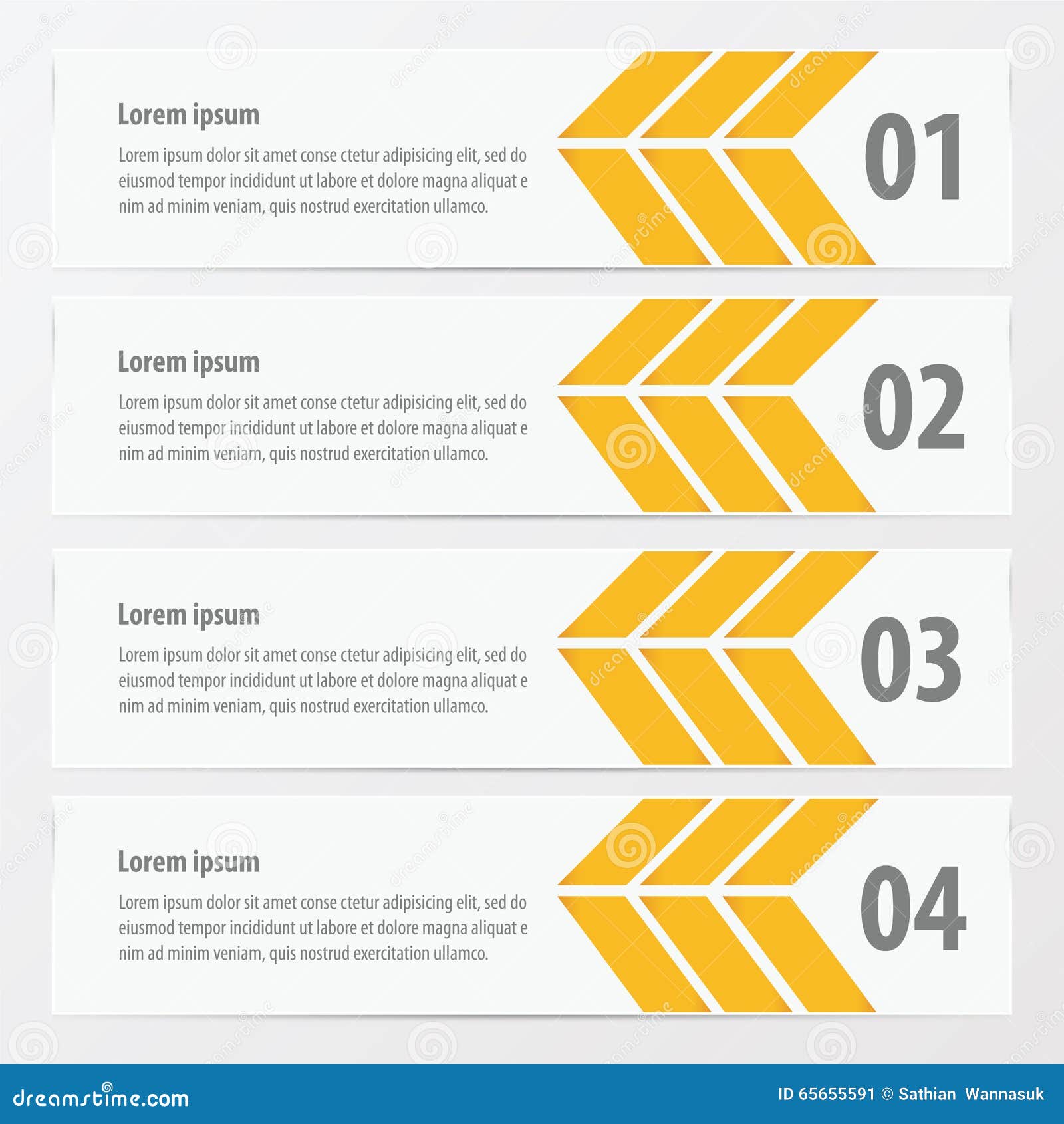 Arrow Banner Template Yellow Color Stock Vector - Illustration of clean ...